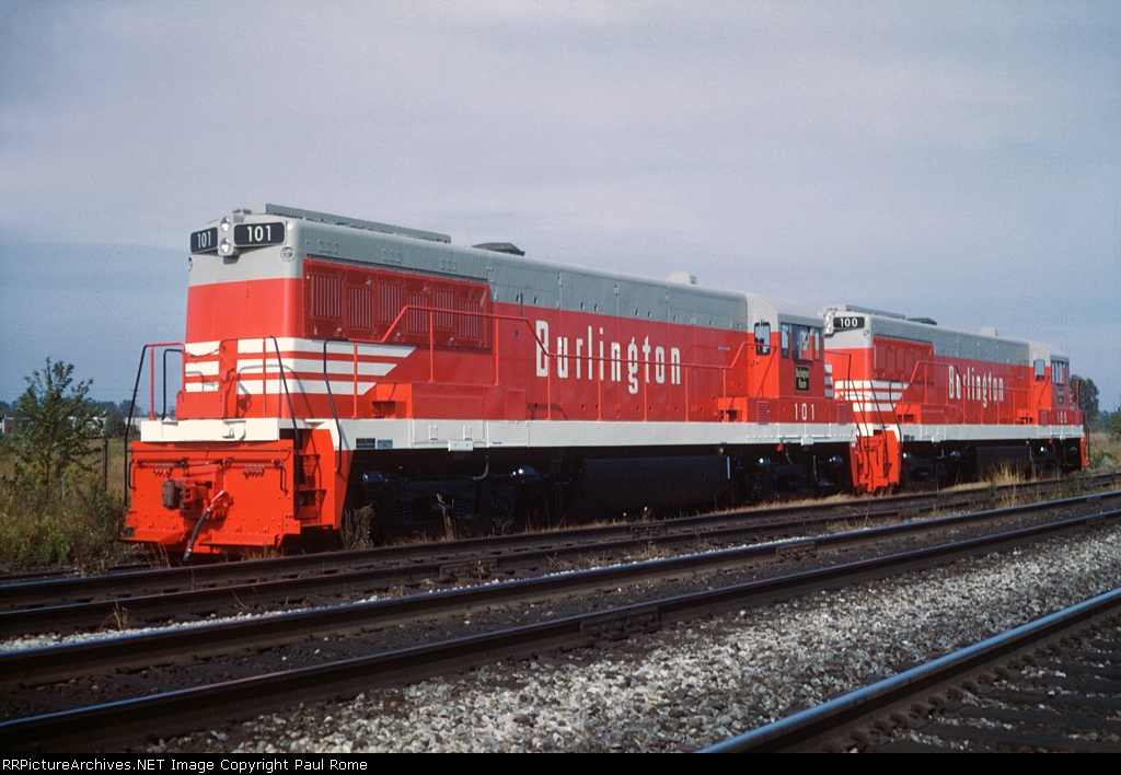 CB&Q 101 - 100, GE U25B, NEW, awaiting pickup and delivery